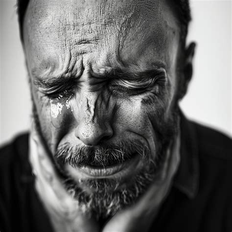 The Man Suffers And Cries Premium AI Generated Image