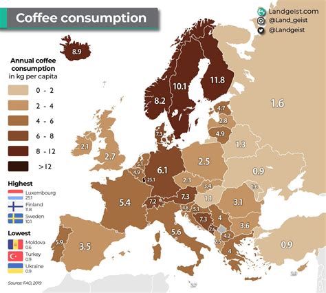 Coffee Consumption In Europe Full Article By Maps On The Web