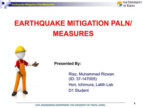 Earthquake Mitigation Plan And Measures Pptx