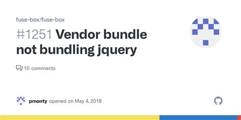 Vendor Bundle Not Bundling Jquery Issue Fuse Box Fuse Box GitHub