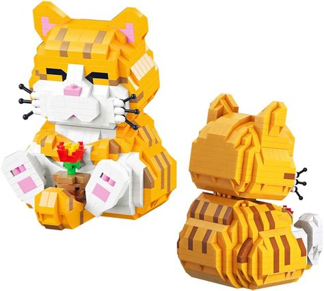 Buy Cute Animal Series Micro Mini Building Blocks Kit Orange Cat Micros Brick Building Toys
