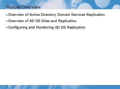 Module 4 Configuring Active Directory Sites And Replication