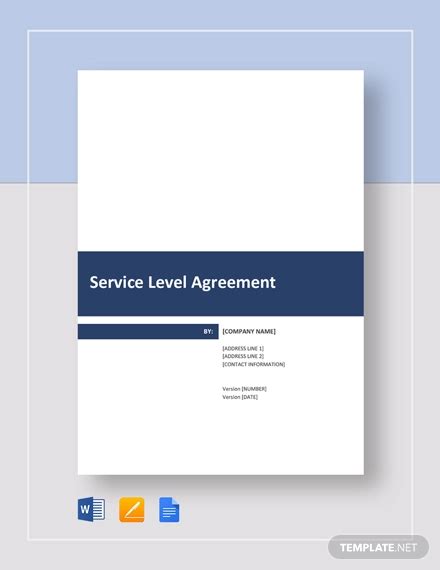 Service Level Agreement Free PDF Word PSD Documents Download