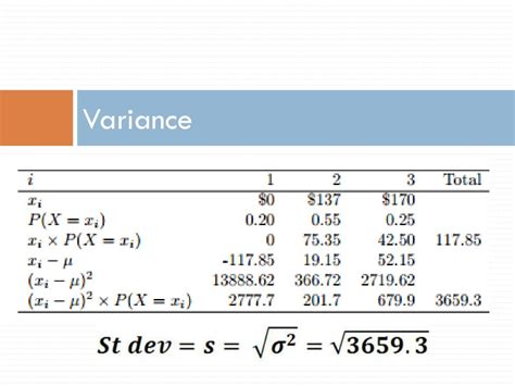 ppt expectation and variance of random variables powerpoint