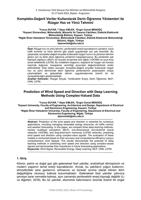 Pdf Prediction Of Wind Speed And Direction With Deep Learning Methods