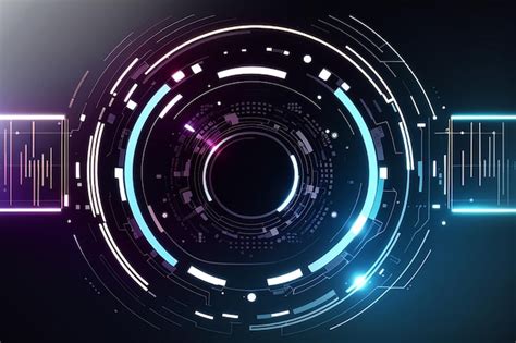 Premium Ai Image Digital Circle Circuit Background Futuristic Technology