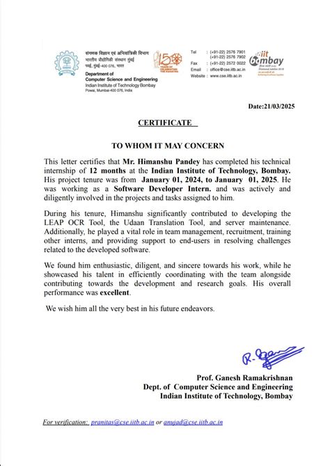 Internshipcompletion Softwaredevelopment Languagetranslation Iitbombay Himanshu Pandey