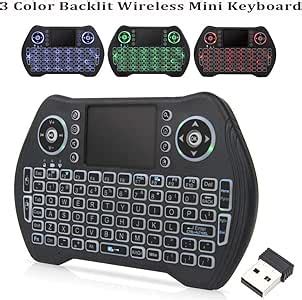 Backlit Wireless Mini Keyboard RGB 3 Color 2 4GHZ Mini Keyboard Backlight With Touchpad And