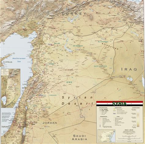 叙利亚英文地图 叙利亚地图查询