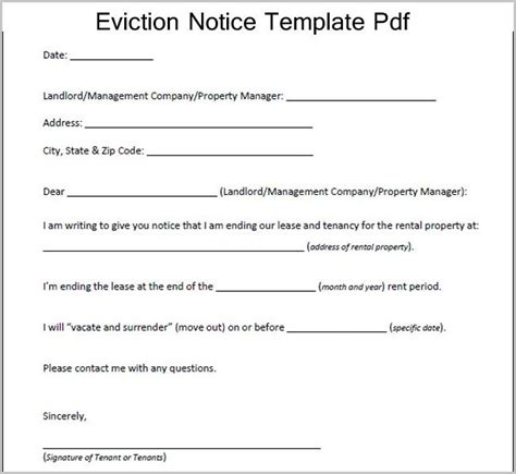 Joke Eviction Notice Template
