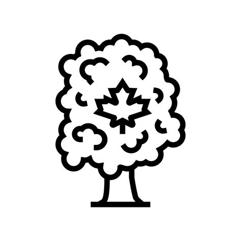 Maple Tree Line Icon Vector Illustration 10234600 Vector Art At Vecteezy