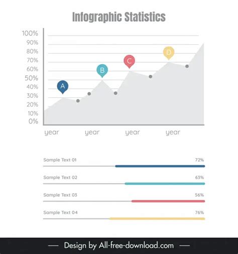 Infographic Graph Template 3d Column Line Chart Vectors Graphic Art