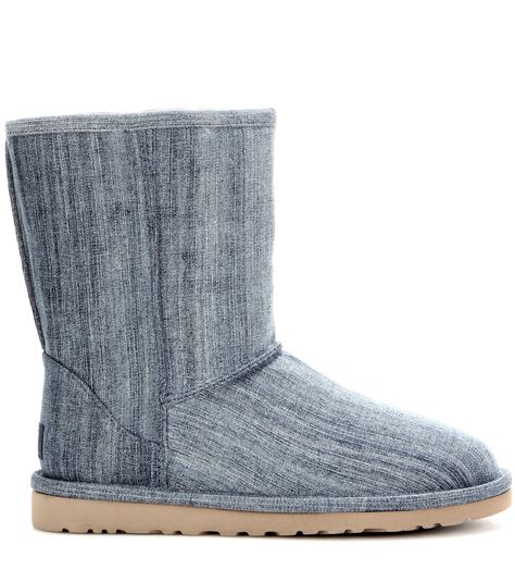 Lyst Ugg Classic Short Denim Boots In Blue