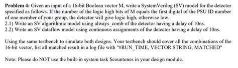 Solved Problem 4 Given An Input Of A 16 Bit Boolean Vector