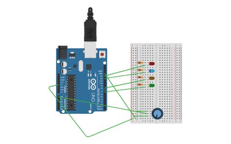 Circuit Design Potentiometer Blinky Challenge Tinkercad