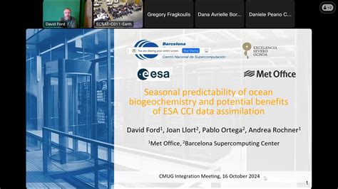 Esa Seasonal Predictability Of Ocean Biogeochemistry And Potential Benefits Of Esa Cci Data