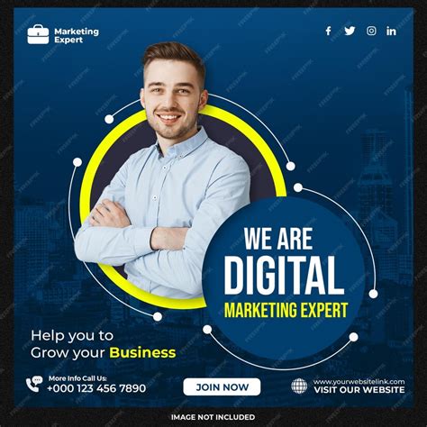 디지털 마케팅 대행사 및 기업 소셜 미디어 게시물 또는 정사각형 웹 배너 템플릿 무료 Psd 파일
