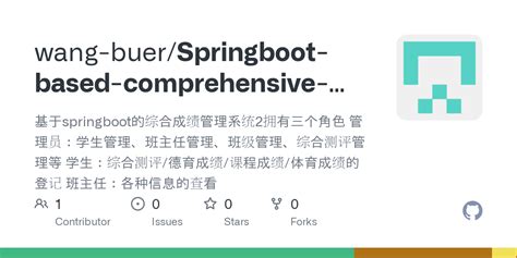 Github Wang Buer Springboot Based Comprehensive Score Management System Springboot