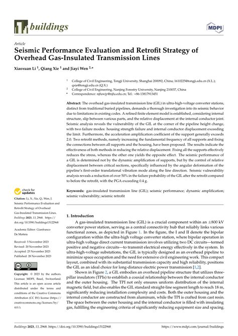 Pdf Seismic Performance Evaluation And Retrofit Strategy Of Overhead Gas Insulated