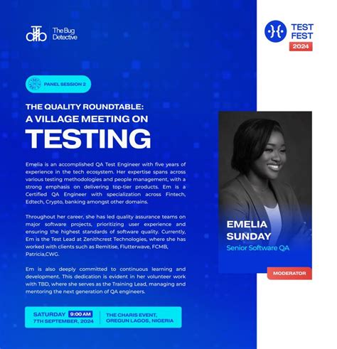 Were Excited To Announce Emelia Sunday Edet Ambcs As A Panelist For A