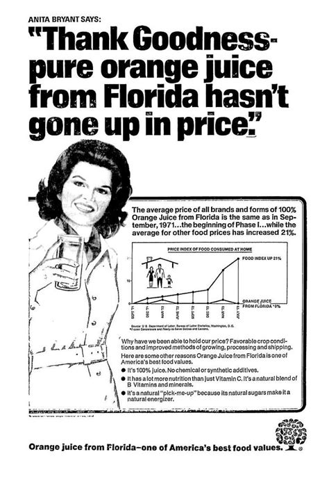 Florida Orange Juice Anita Bryant September 1973