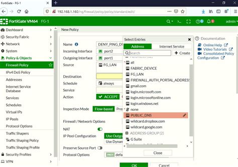 My Cybersecurity Journal Fortigate Address Object And Firewall Policy