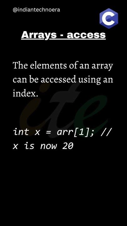 23 Arrays Access C Shorts Indiantechnoera Youtube