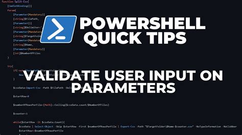 Powershell Quick Tips Validate User Input On Parameters Youtube