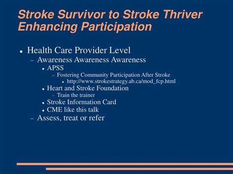 Ppt Community Reintegration Life After Stroke Powerpoint Presentation Id6525268