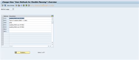 MC M SAP Tcode Methods Maintenance