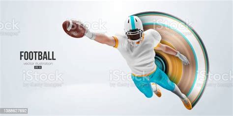 액션 고립 된 흰색 배경에서 Nfl 미식 축구 선수 남자의 현실적인 실루엣 벡터 일러스트레이션 미식 축구에 대한 스톡 벡터 아트 및 기타 이미지 Istock