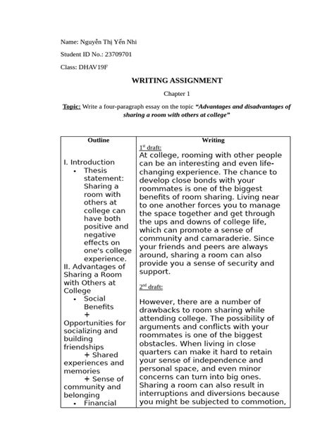 Writing Assignment Chapter 1 Pdf Cost Of Living Conflict Resolution