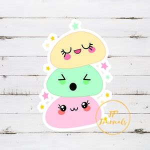 Cute Kawaii Mochi Stack Sticker Etsy