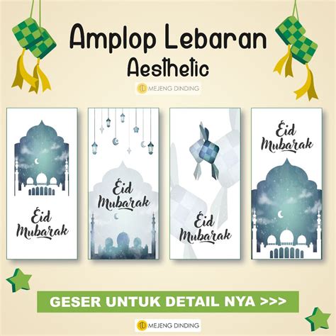 Cute Character Eid Envelope Unfolded Money Classic Eid Angpau Envelope Unique Aesthetic