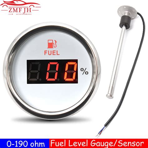 새로운 150200225250275300500mm 연료 레벨 게이지 센서 연료 송신기 유닛 연료 게이지 디지털 오일 탱크 레벨 미터 0 190ohm