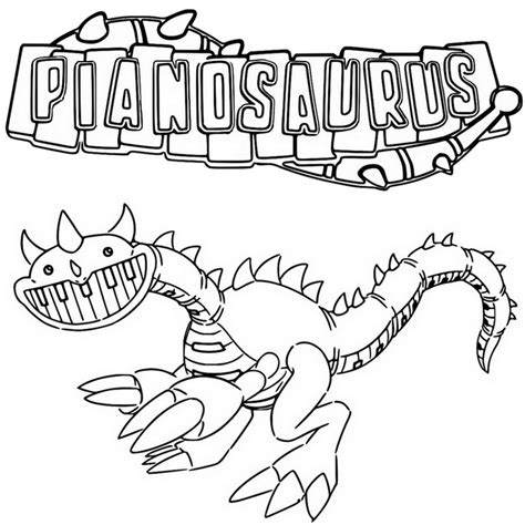 Pianosaurus Poppy Playtime Coloring Page