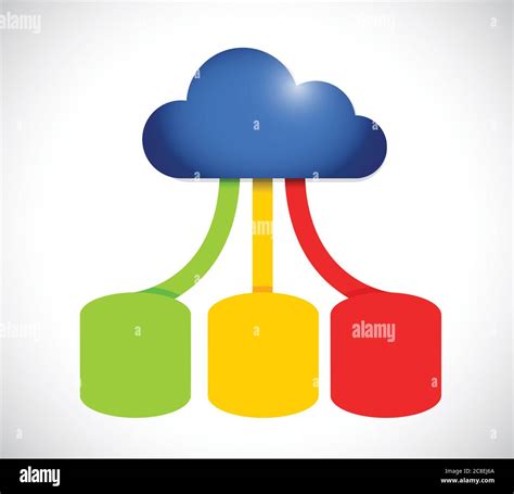 Cloud Computing Color Connection Network Illustration Design Over A White Background Stock