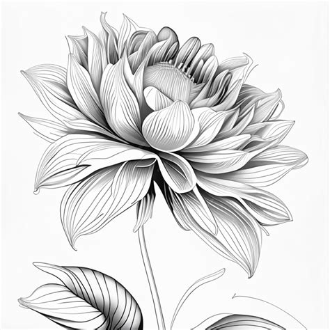 꽃송이 성인을 위한 색칠하기 어린이를 위한 색칠하기 프리미엄 사진