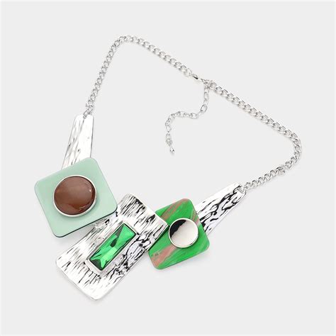 Acetate Abstract Object Statement Necklace