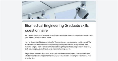 Ian Bates On Linkedin Biomedical Engineering Graduate Skills Questionnaire