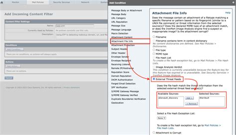 Cisco Esa Integration With External Threat Feeds Etf Network