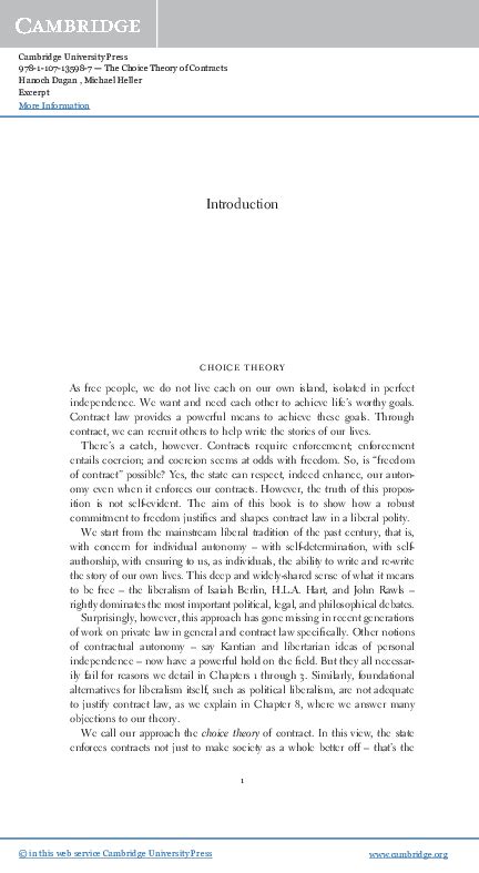 pdf the choice theory of contracts