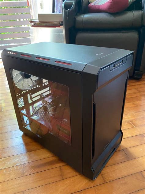 Stylish Phanteks Enthoo Evolv Mini ITX Case Red Black Used With Fans Computers Tech