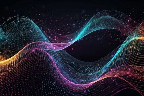 Premium Photo Abstract Waving Particle Technology Background Design