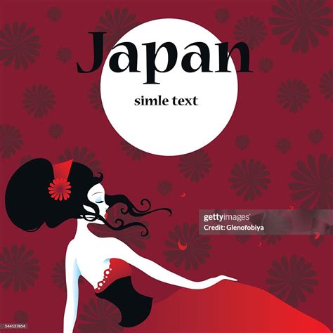 Beautiful Japanese Girls In Kimono Vector Illustration High Res Vector