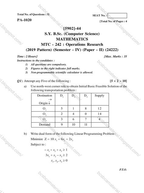 Operation Research Pdf