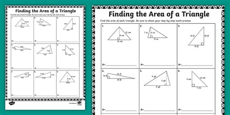Seventh Grade Finding Area Of A Triangle Twinkl