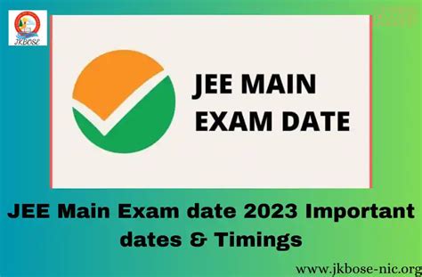 JEE Main Exam Date Important Dates Timings Check Now