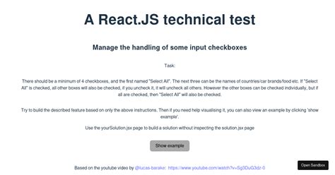 React Usestate Tech Test Codesandbox