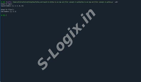 Sample Code For Use Map Filter Concepts In Python S Logix